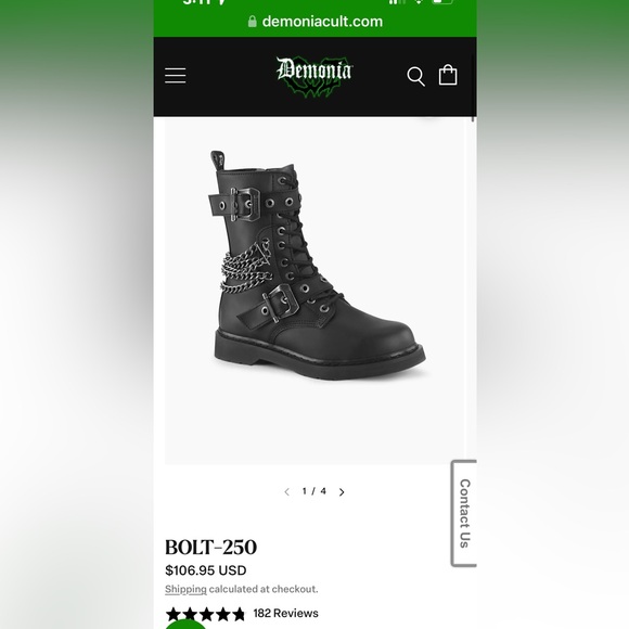 Demonia | Shoes | New Demonia Bolt 25 Goth Combat Biker Boots Mens 4m ...